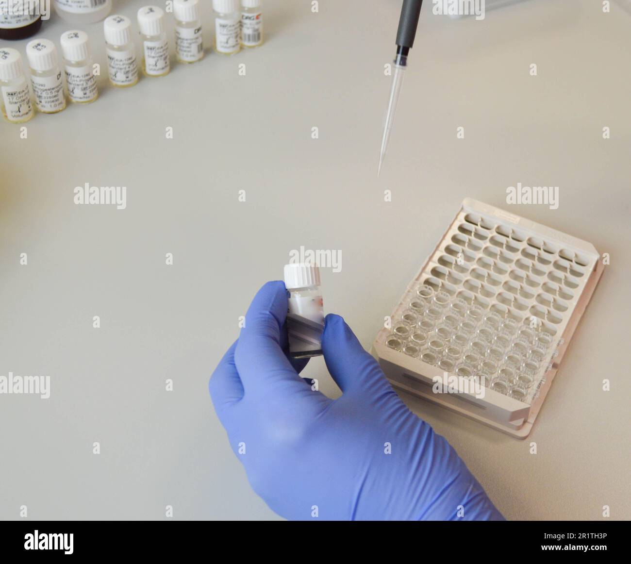 Science laboratory test tubes , laboratory equipment Stock Photo - Alamy