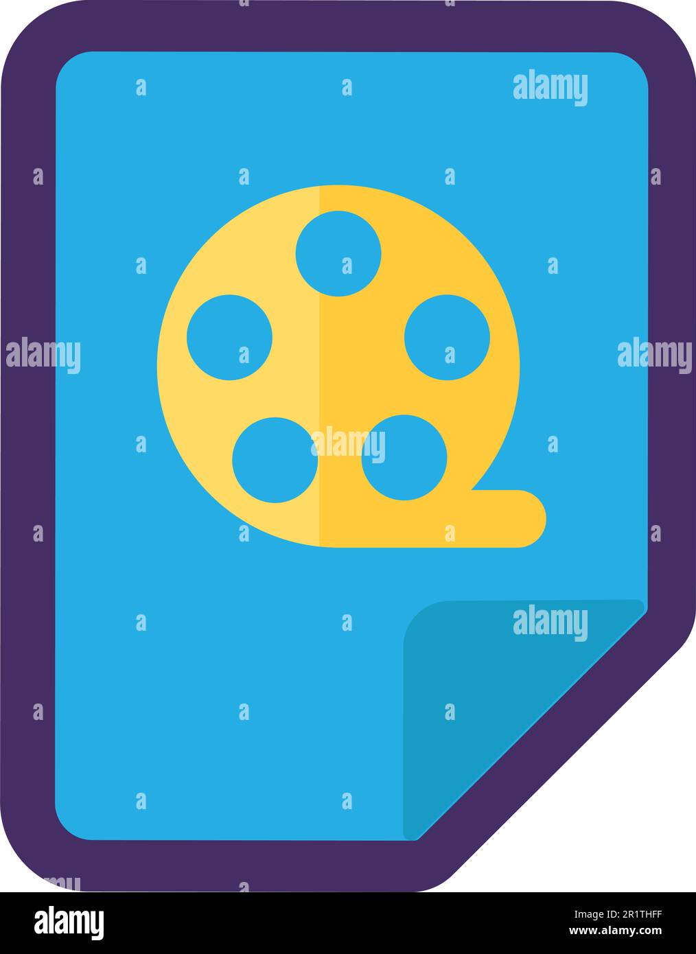 Video File Icon, Film Tape Reel Button Design. Flat Vector Illustration ...