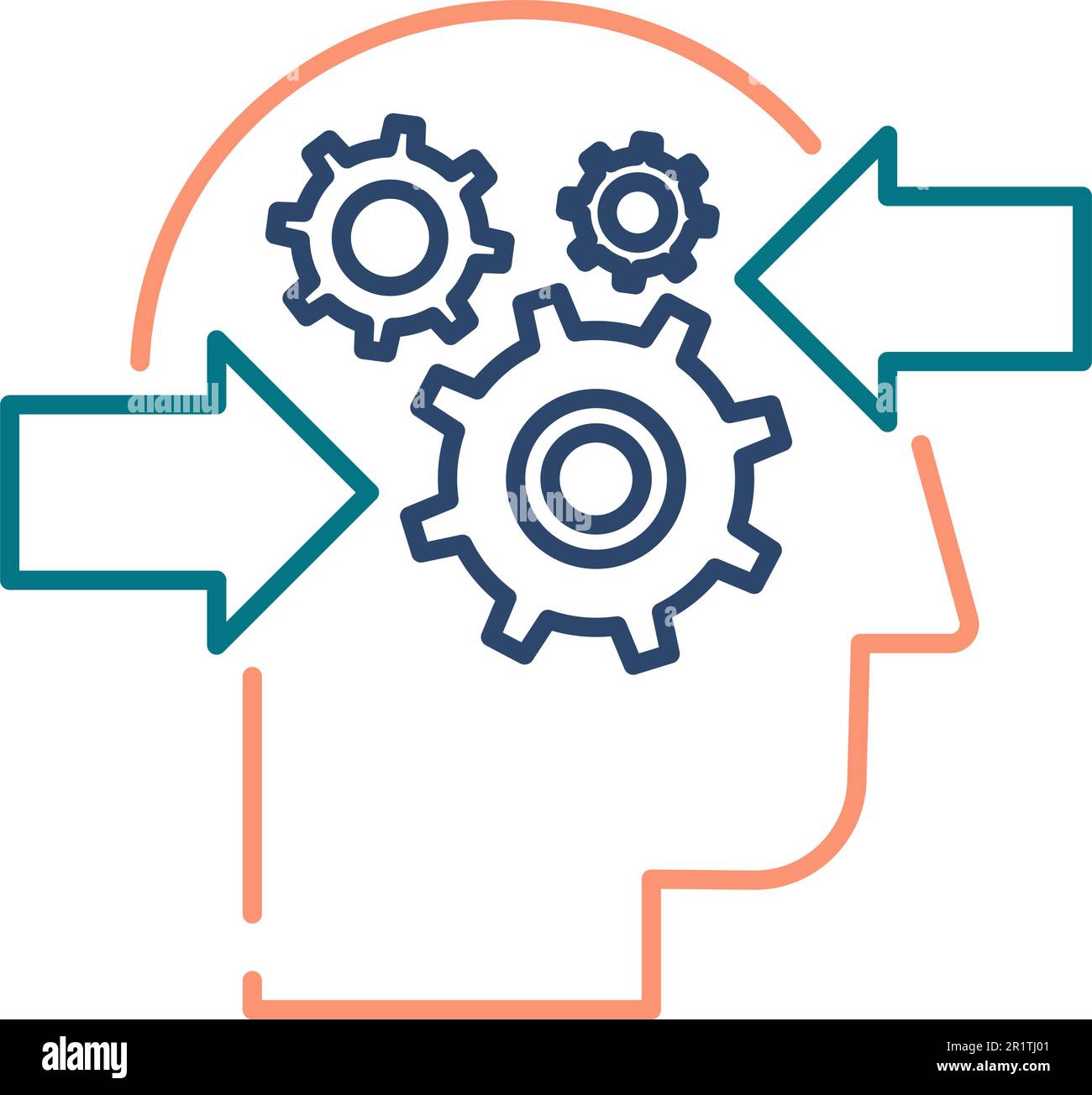 Decision making process thin line vector icon. Problem analysis and solution outline pictogram ...