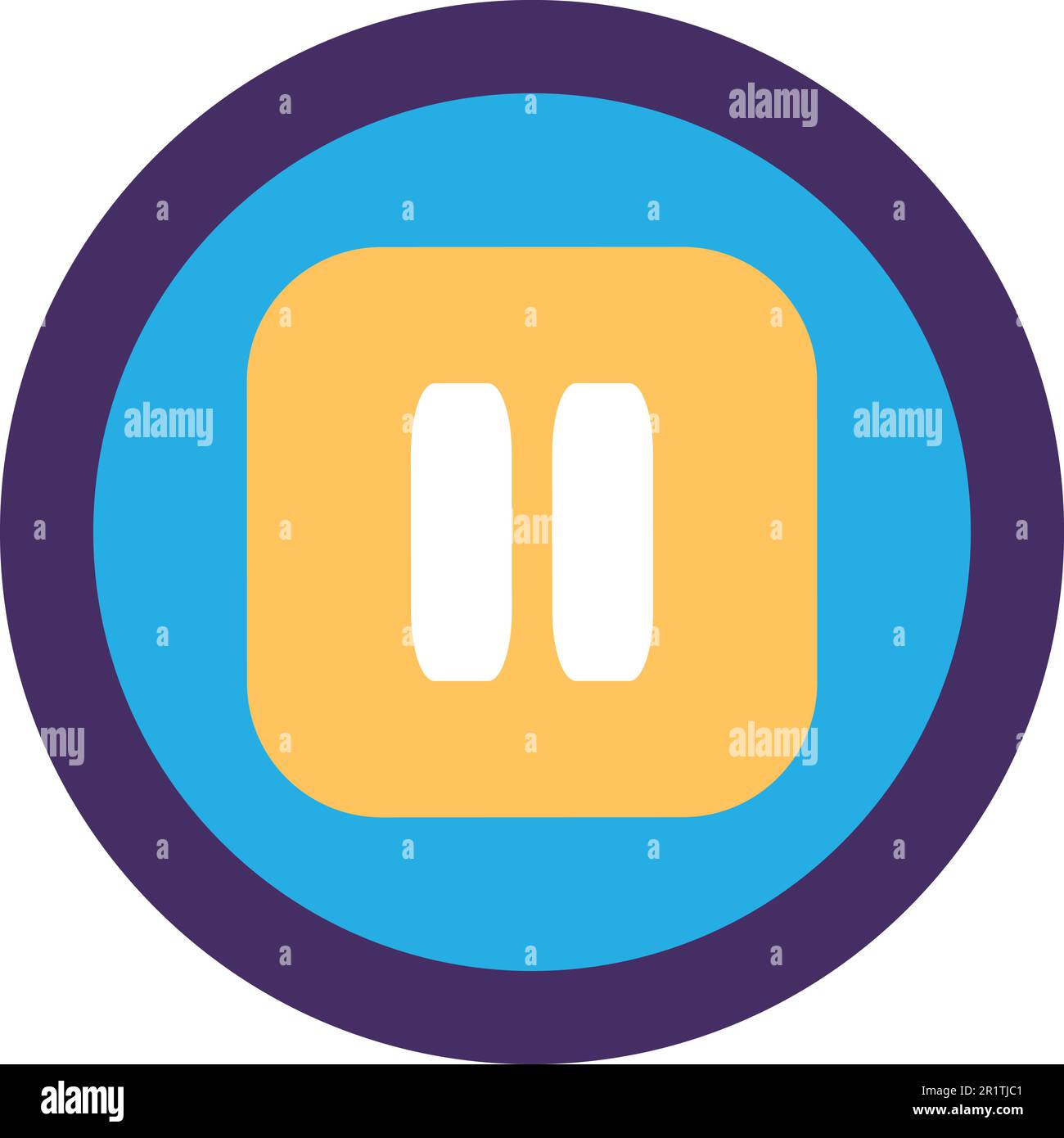 Pause Icon, Media Player Button Sign Flat Design Vector Illustration. Multimedia Player ...