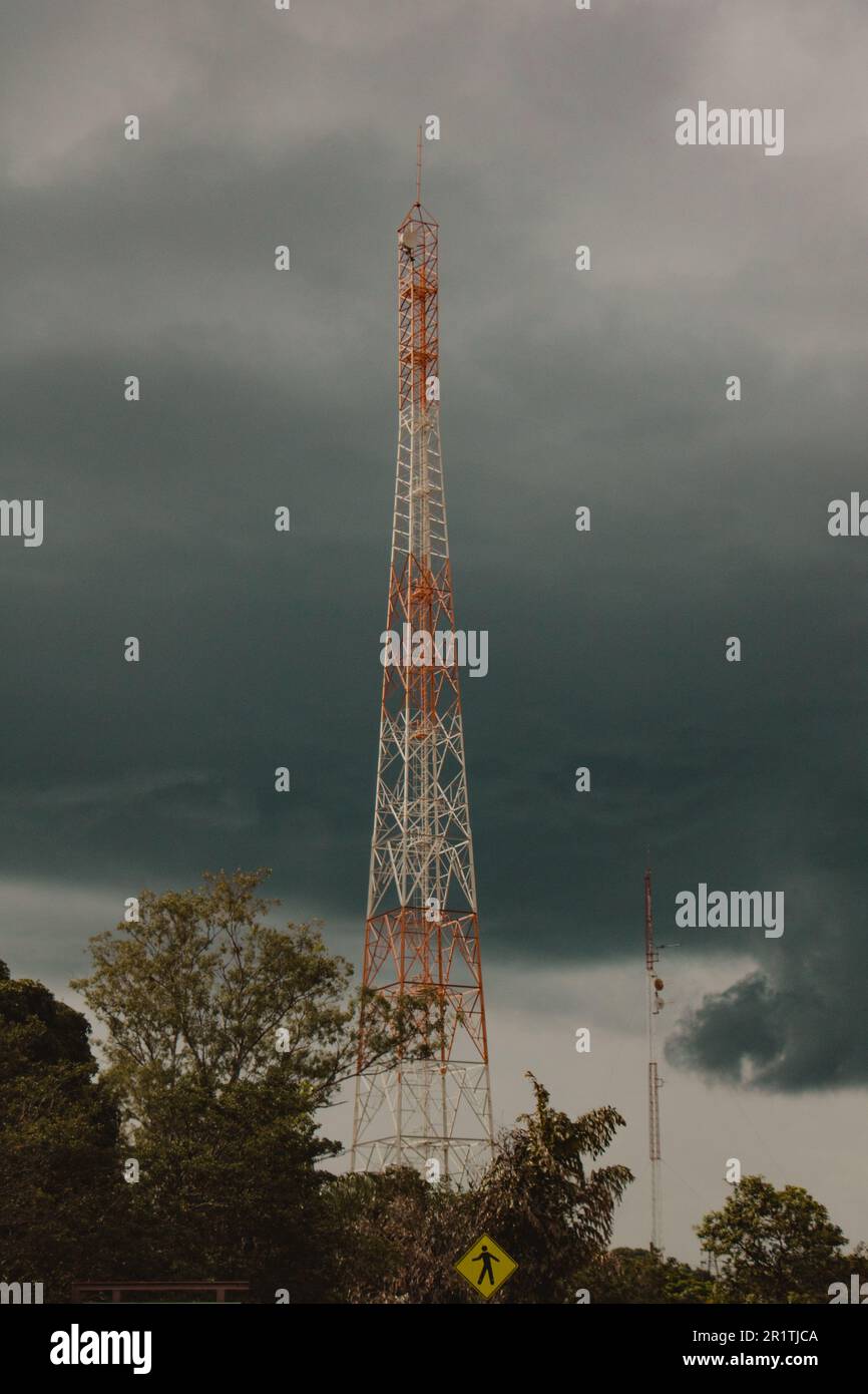cloudy weather antenna tower Stock Photo - Alamy