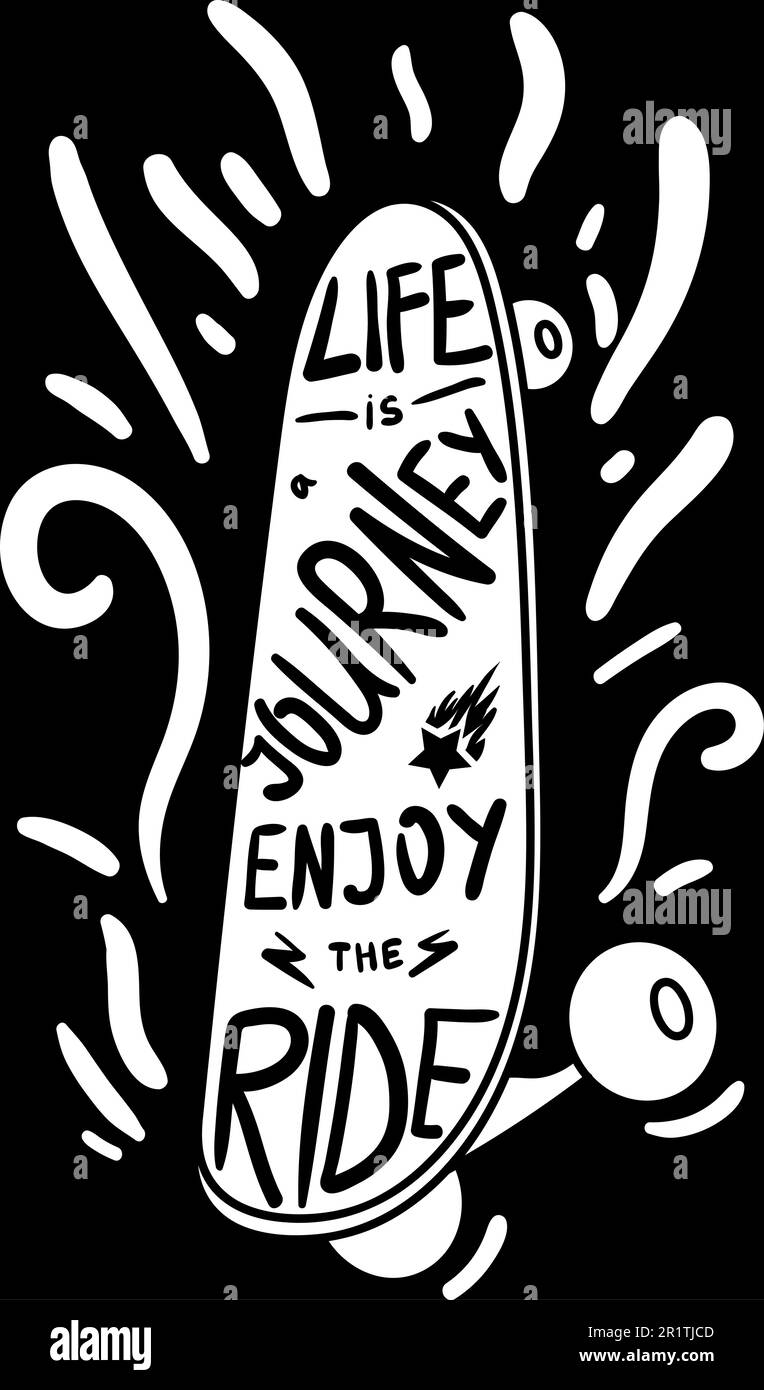 Poster Life Journey Enjoy Ride Designed Quote on Chalkboard Background ...