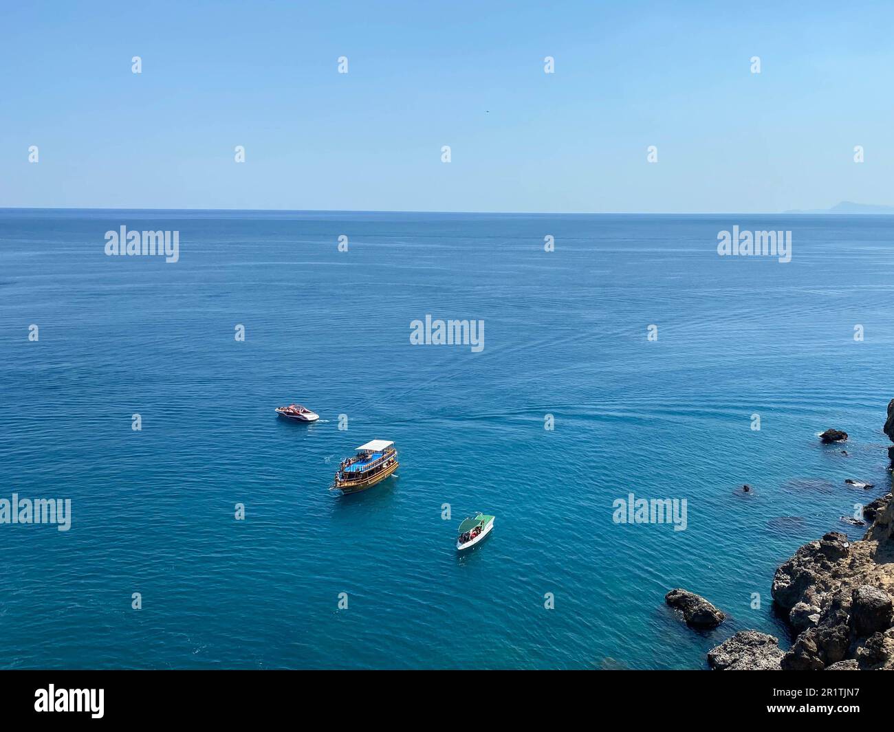 Beautiful seascape with boat hi-res stock photography and images - Alamy