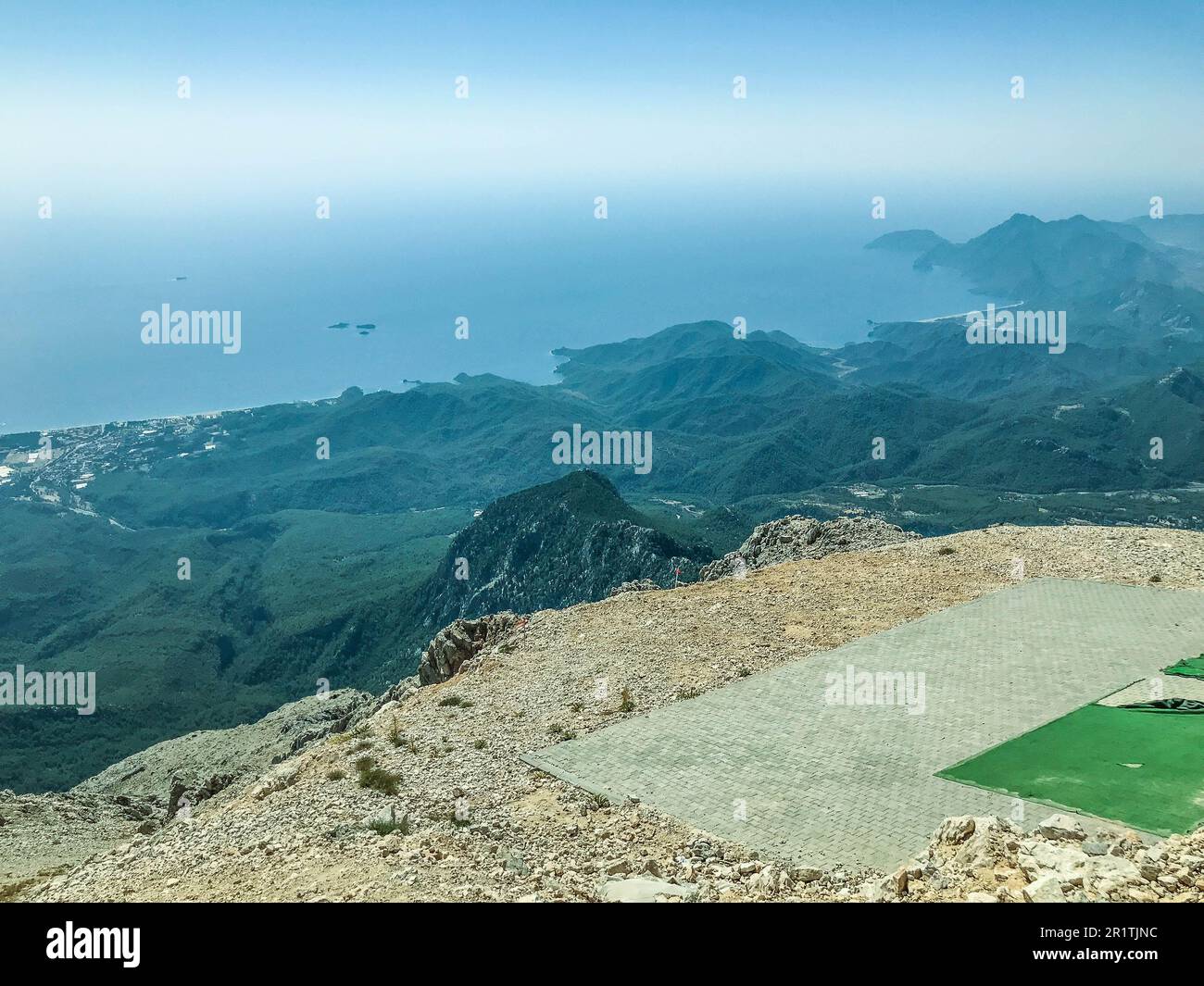 sandy mountains with green plants. travel to an exotic country, tourism ...