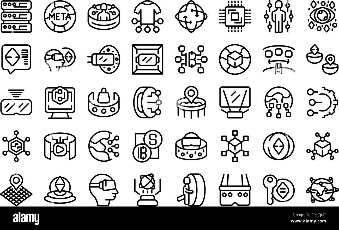 Metaverse icons set outline vector. Future people. Digital virtual Stock Vector Image & Art - Alamy