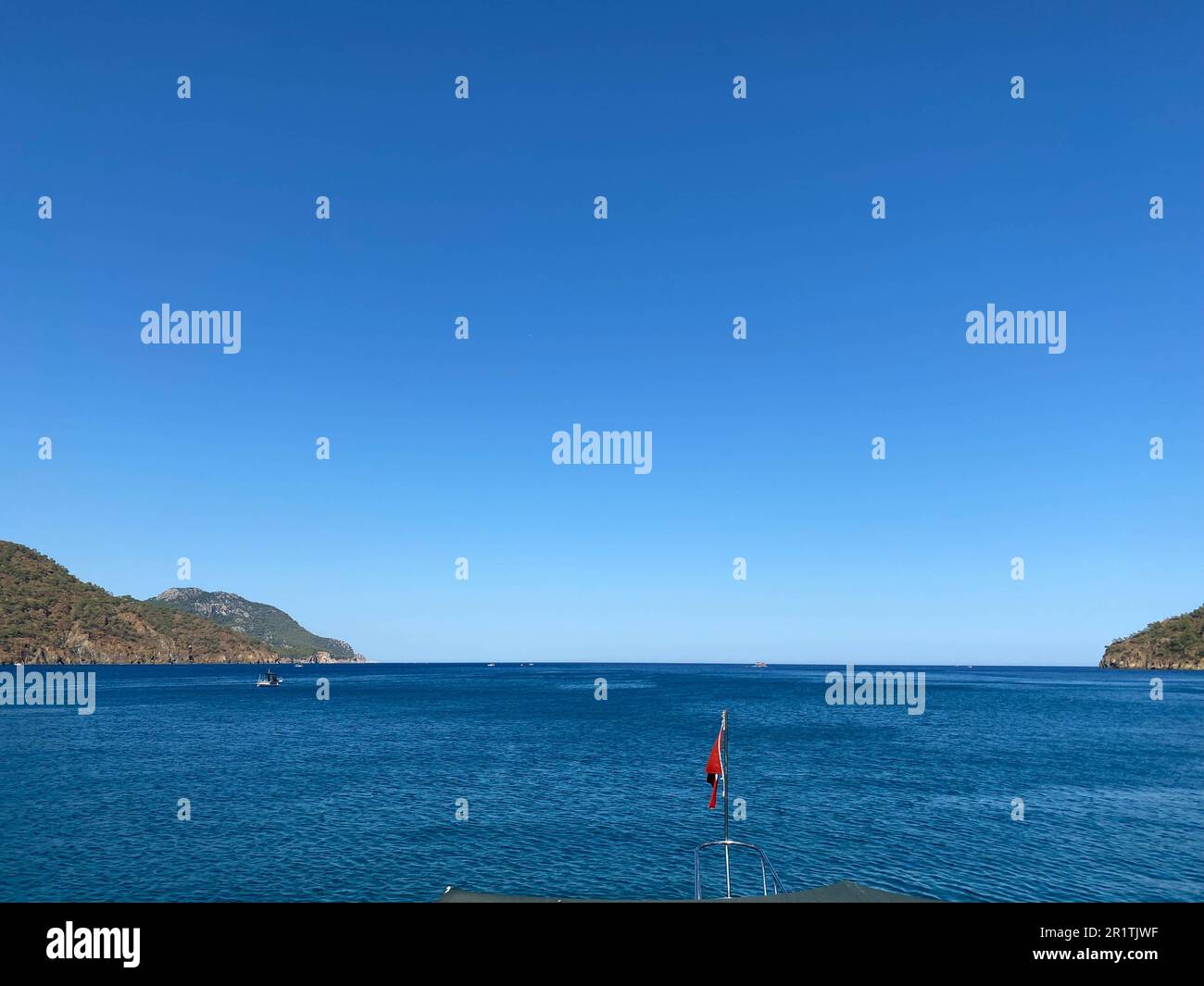 Panorama of Turkish Riviera, coast of Aegean Sea with small rocky ...