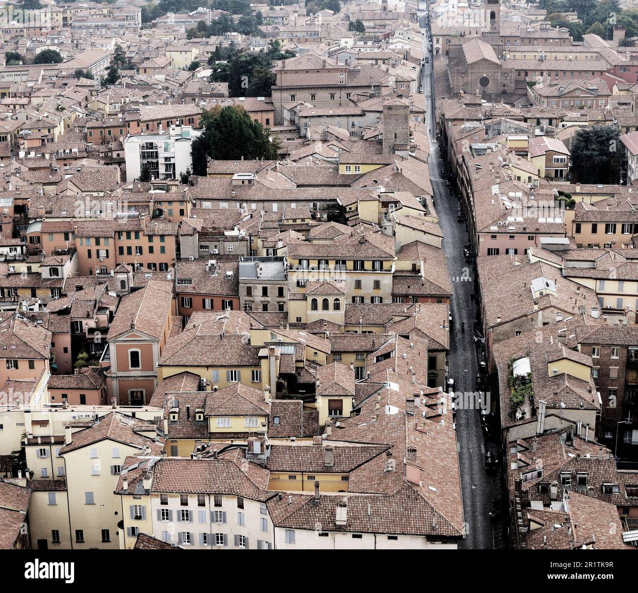 City of Bologna from the top of the Asinelli Tower, Emilia Romagna ...
