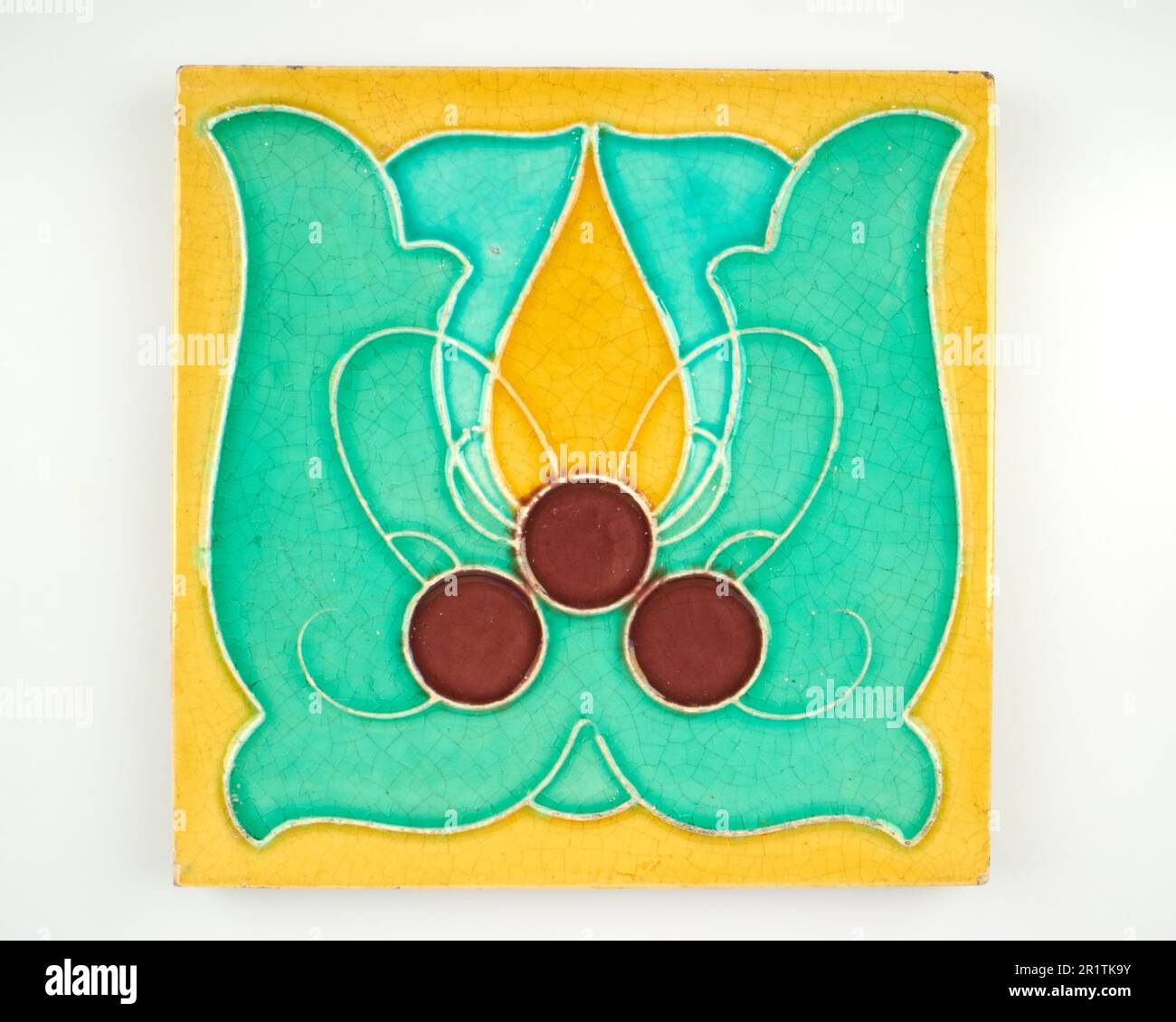 Antique Johnson art nouveau pottery tile Stock Photo - Alamy