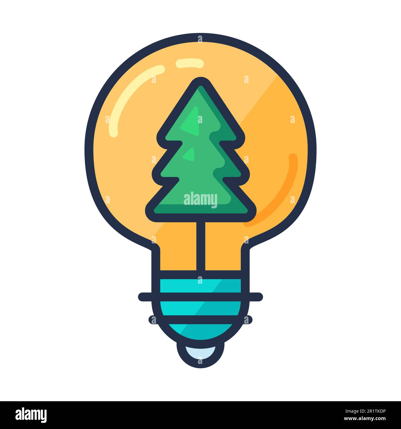 Ecology Idea Symbol with Green Tree in Light Bulb. Save Planet and ...