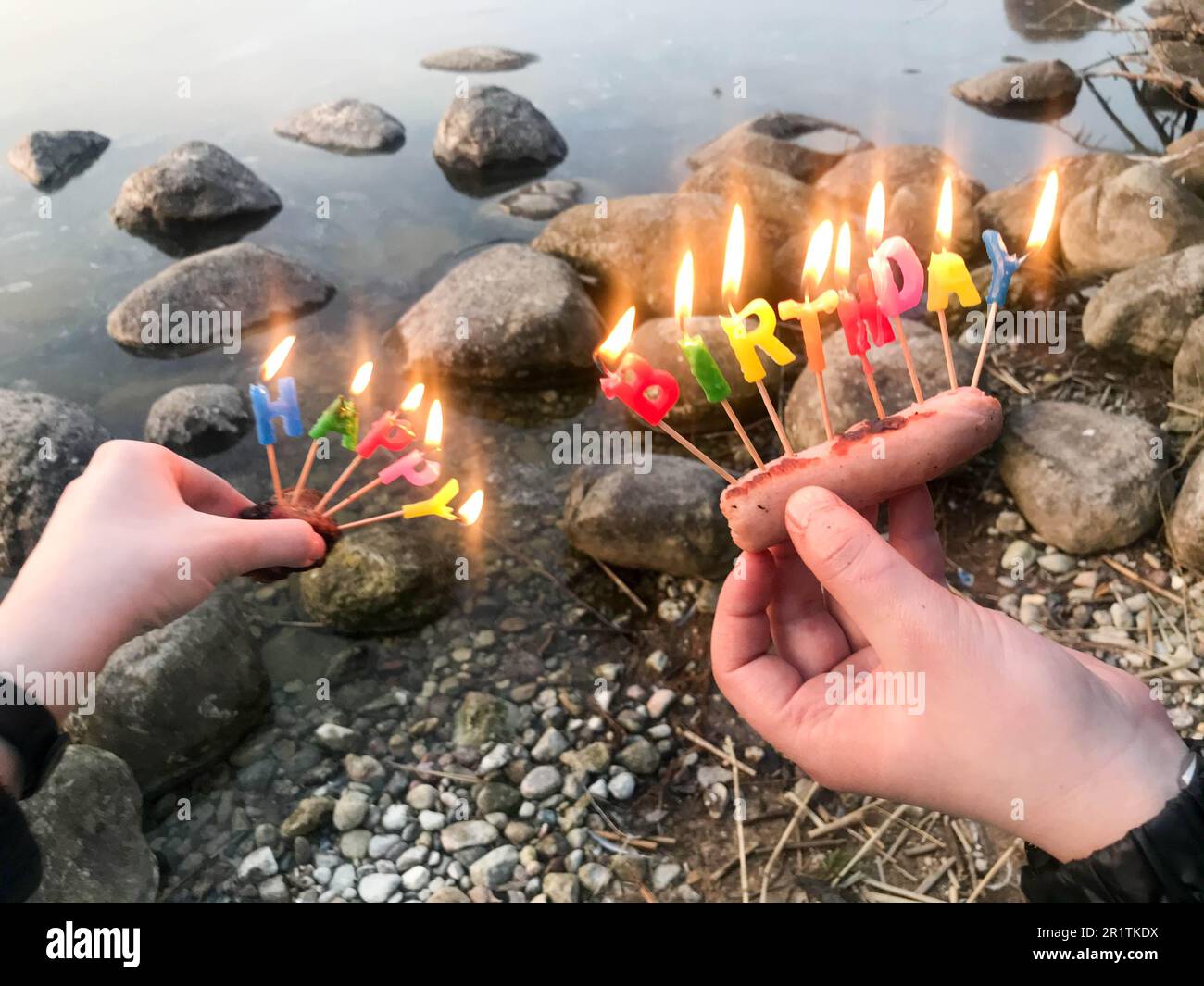 Fire happy birthday text in hi-res stock photography and images - Alamy
