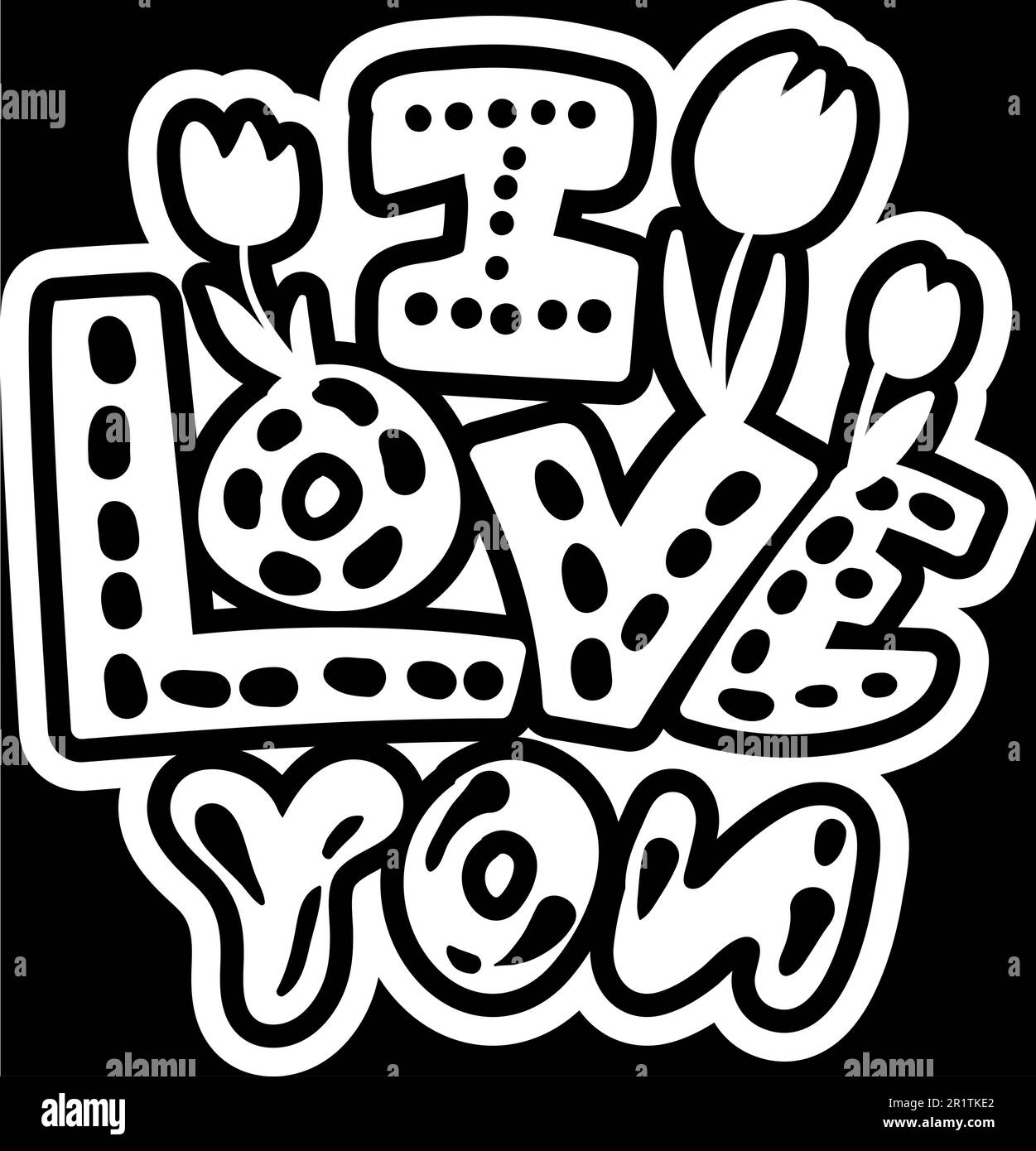 Positive Poster I Love You Original Hand Drawn Quote on Chalkboard ...