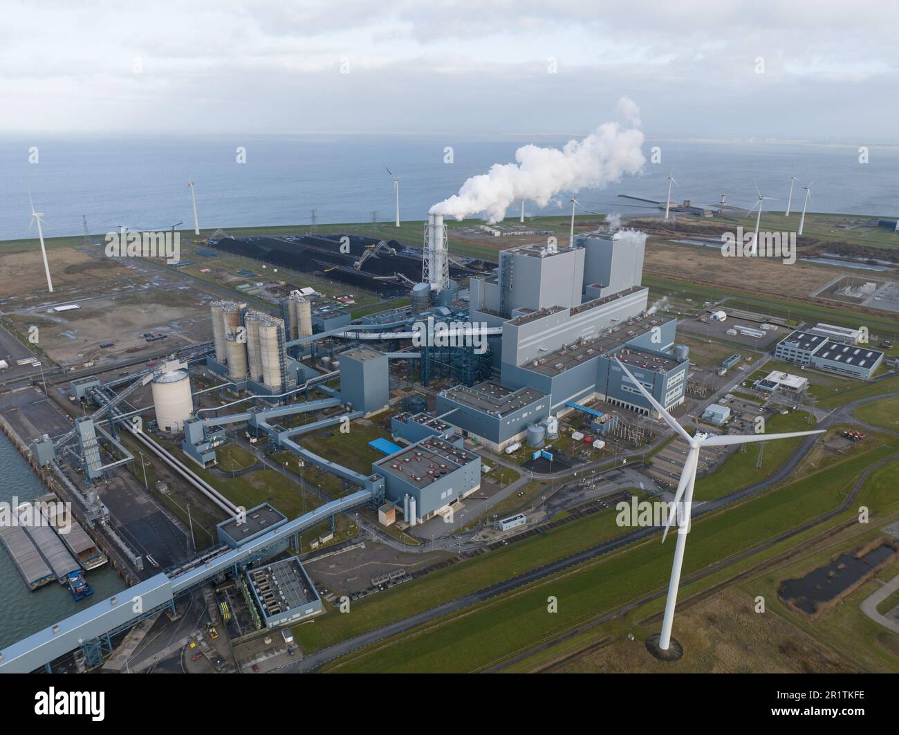 Eemshaven, Het Hogeland, 26th of December 2022. This breathtaking drone ...