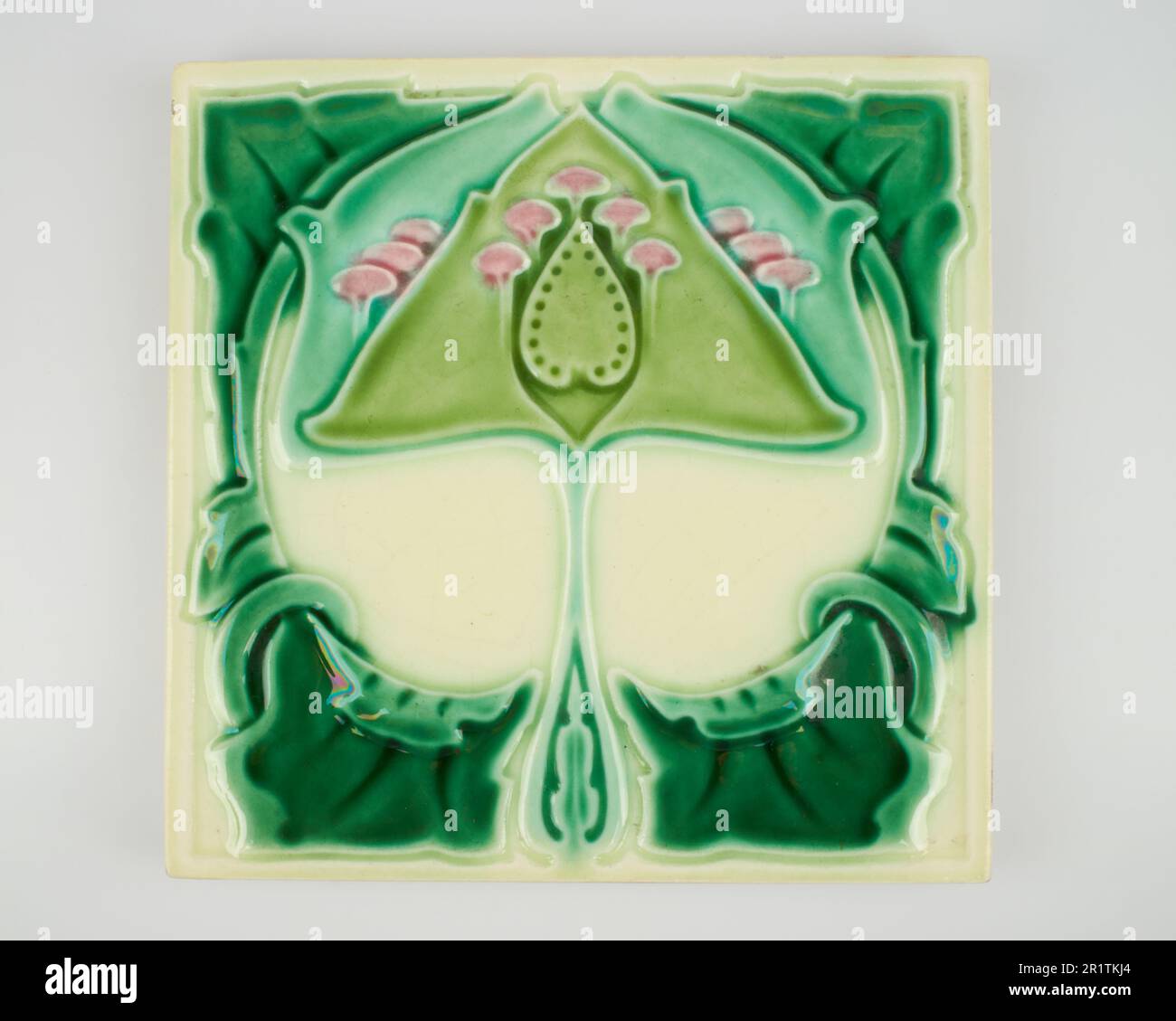 Antique Simpson art nouveau pottery tile Stock Photo - Alamy