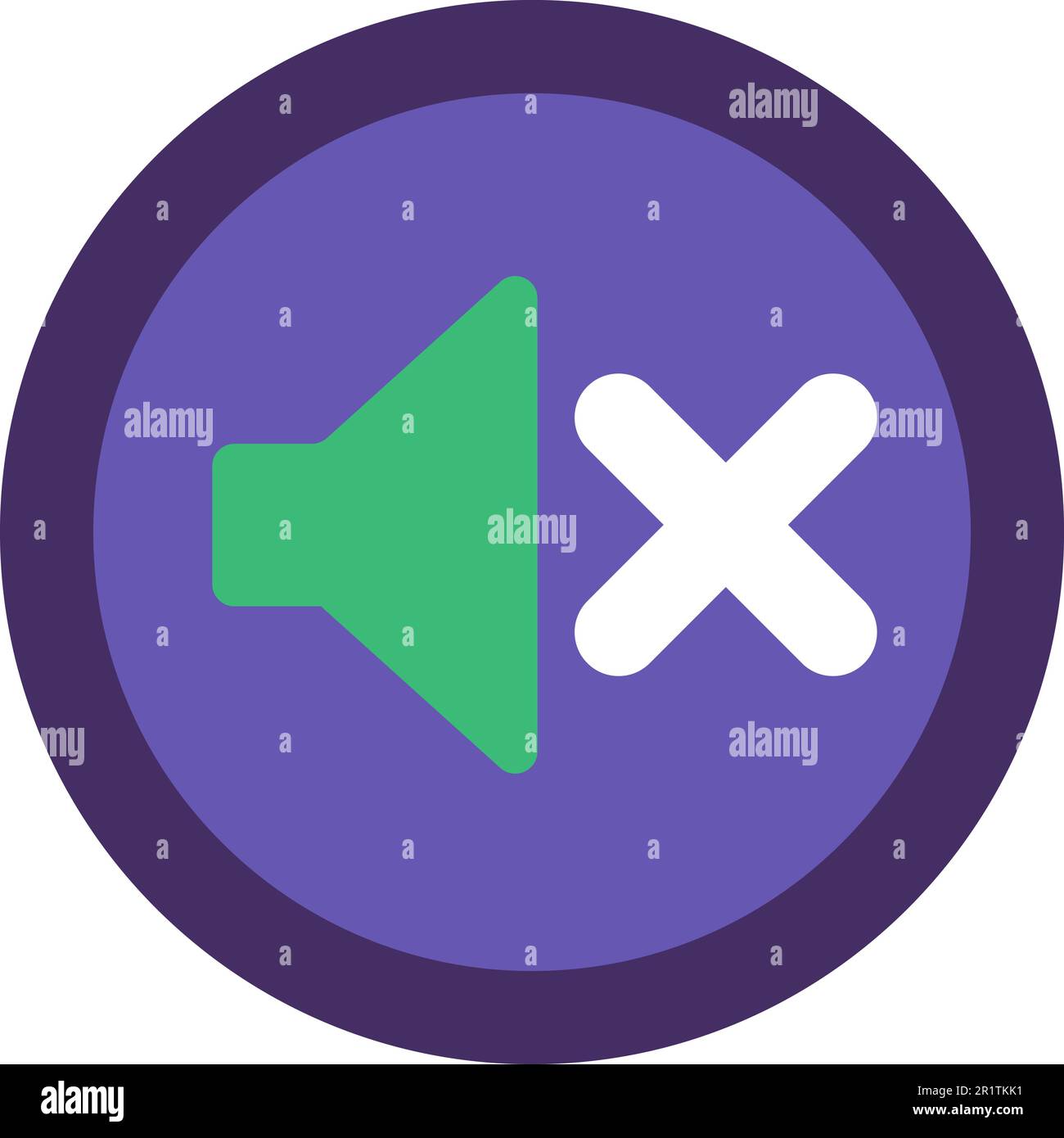 Mute Speaker Icon Sign, No Sound Music or Audio Button. Flat Design of ...