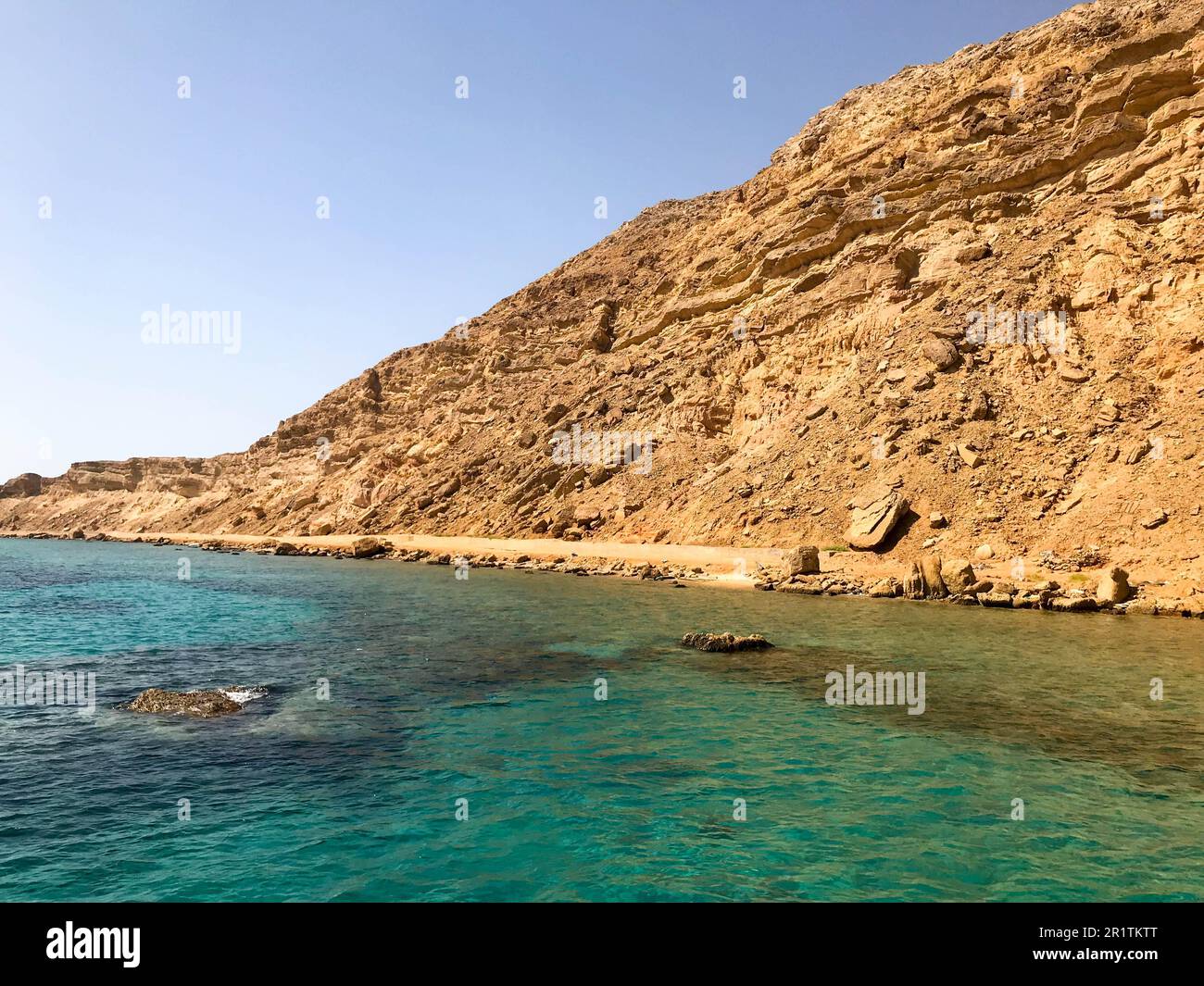A large beautiful majestic stone sandy mountain, a mound, a hill, a ...
