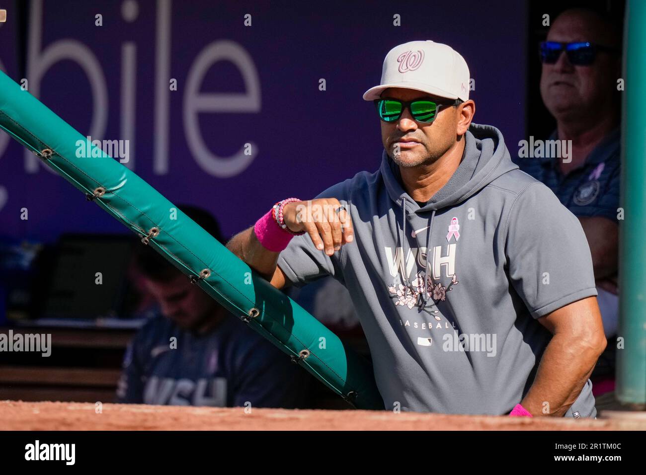 Washington Nationals manager Dave Martinez (4) watches his team during ...