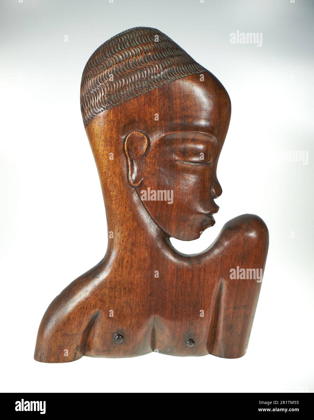 vintage 1930s Art Deco carved wooden African busts in the manner of ...