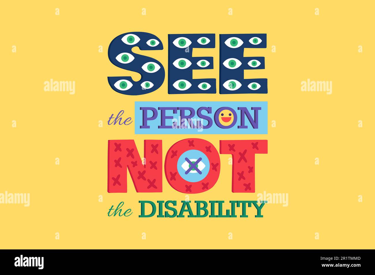 See Person Not Disability Poster Disable Equality Concept. Creative ...