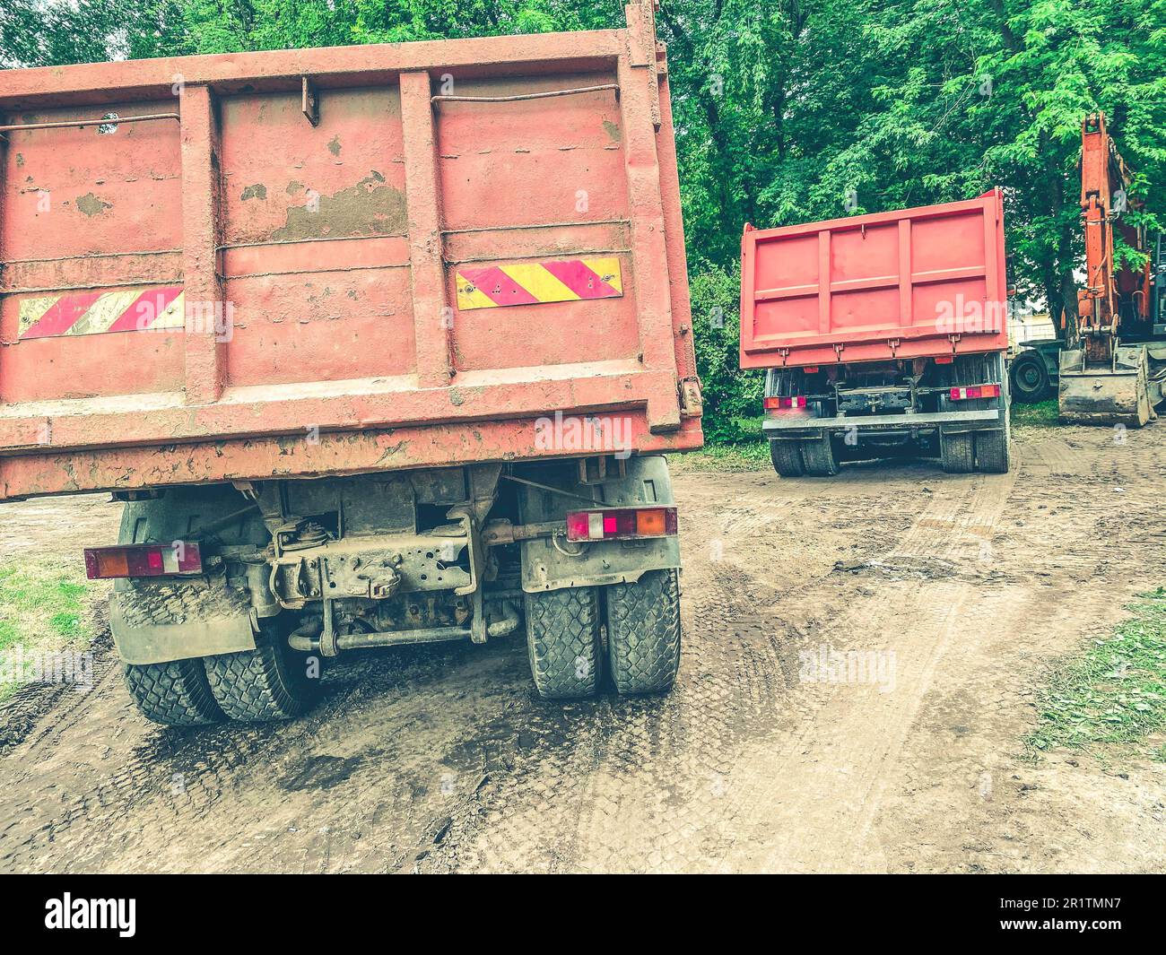 a truck with a body for transporting heavy things. heavy-duty vehicle ...