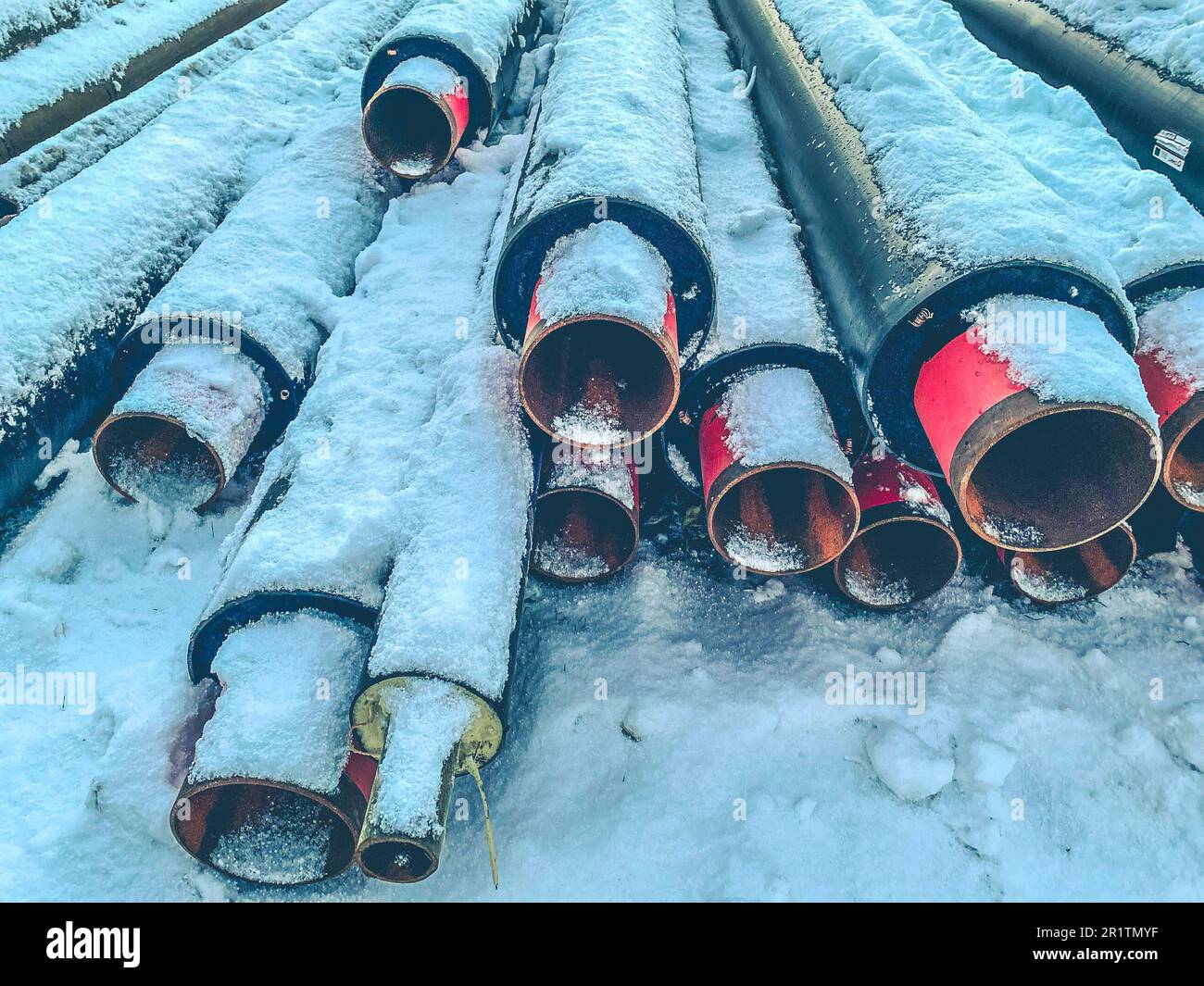 material for repair work. sewer pipes for laying communications in a ...