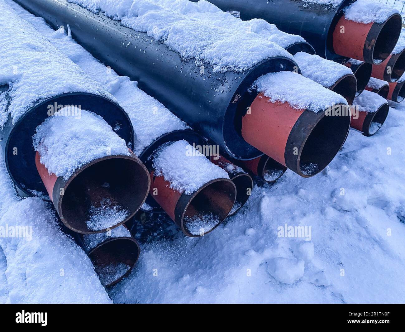 material for repair work. sewer pipes for laying communications. long ...