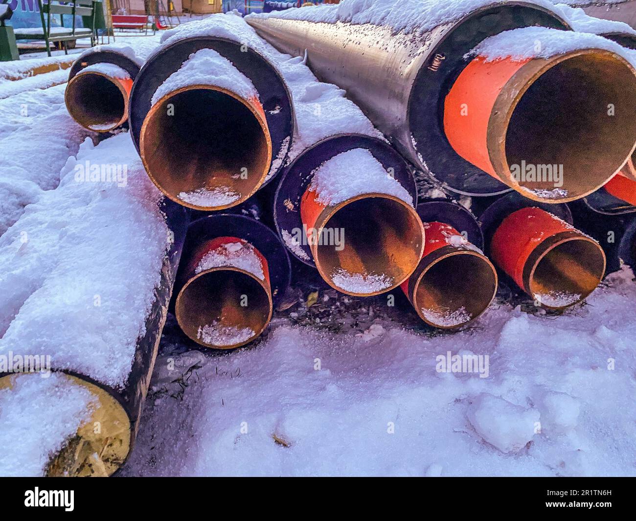 Industrial installation electric canalization construction hi-res stock ...