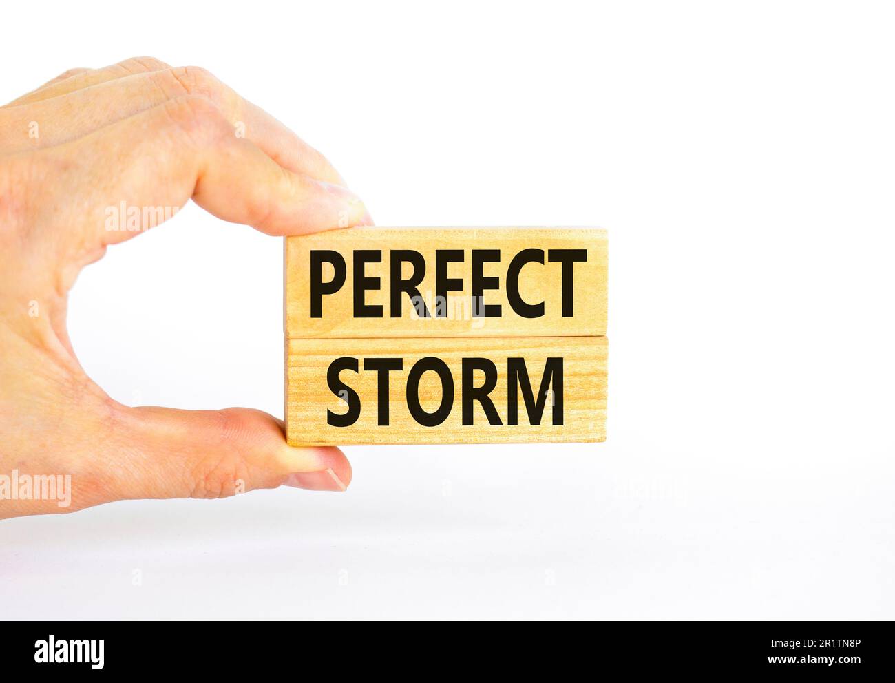 Perfect storm symbol. Concept words Perfect storm on beautiful wooden ...
