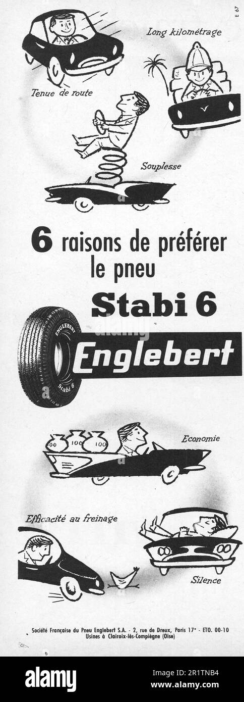 Englebert tire French print ad, 1959 Stock Photo - Alamy