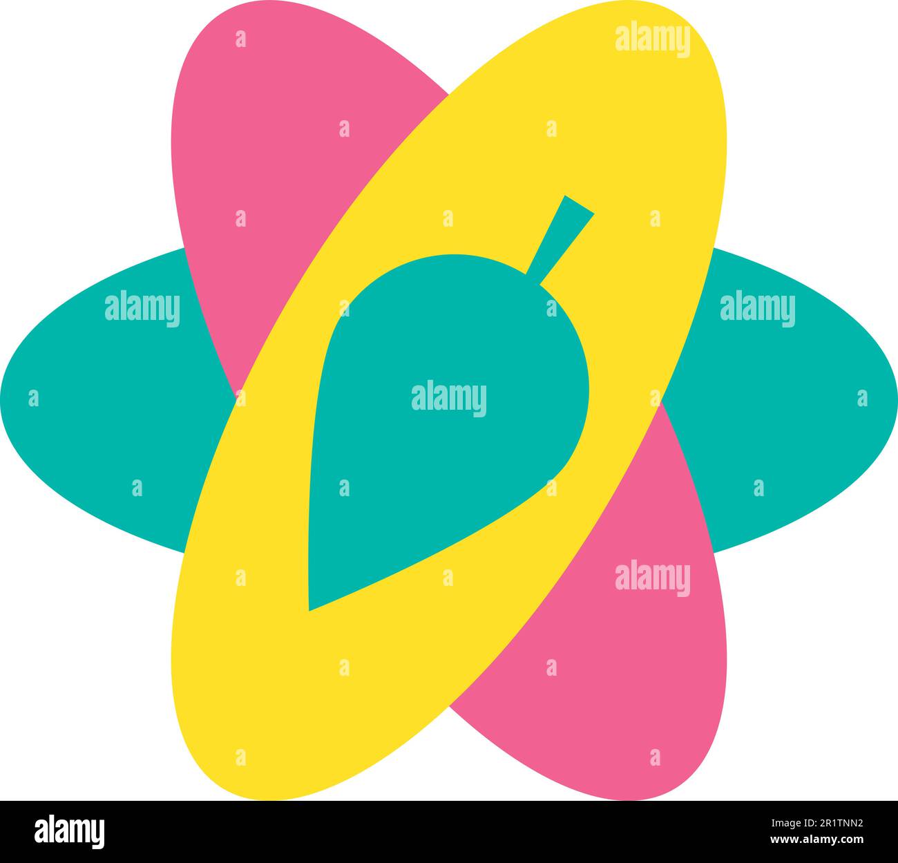 Design Mockup Model Atom With Leaf In Center Icon Creative Science
