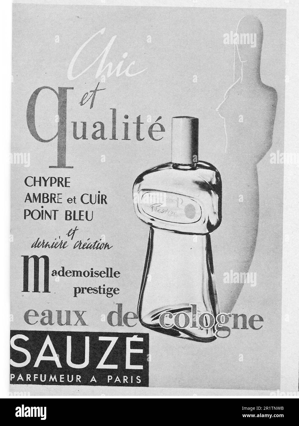 SAUZE Paris Eau De Cologne French print ad, 1959 Stock Photo - Alamy
