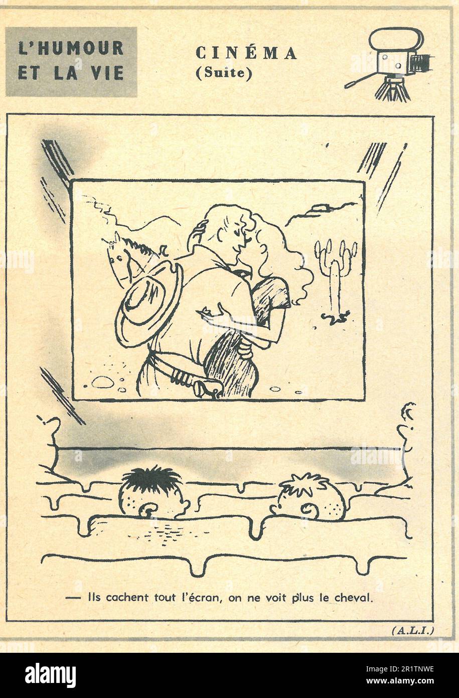 humor and life - cinema cartoon in Paris Match French magazine, 1959 ...