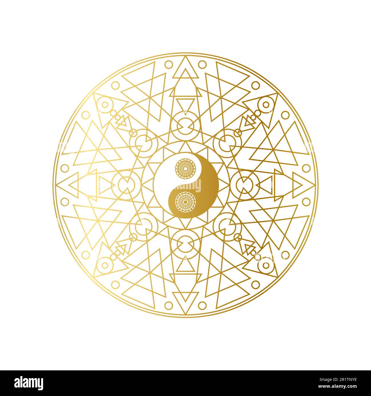 Yin yang mandala illustration Cut Out Stock Images & Pictures - Alamy