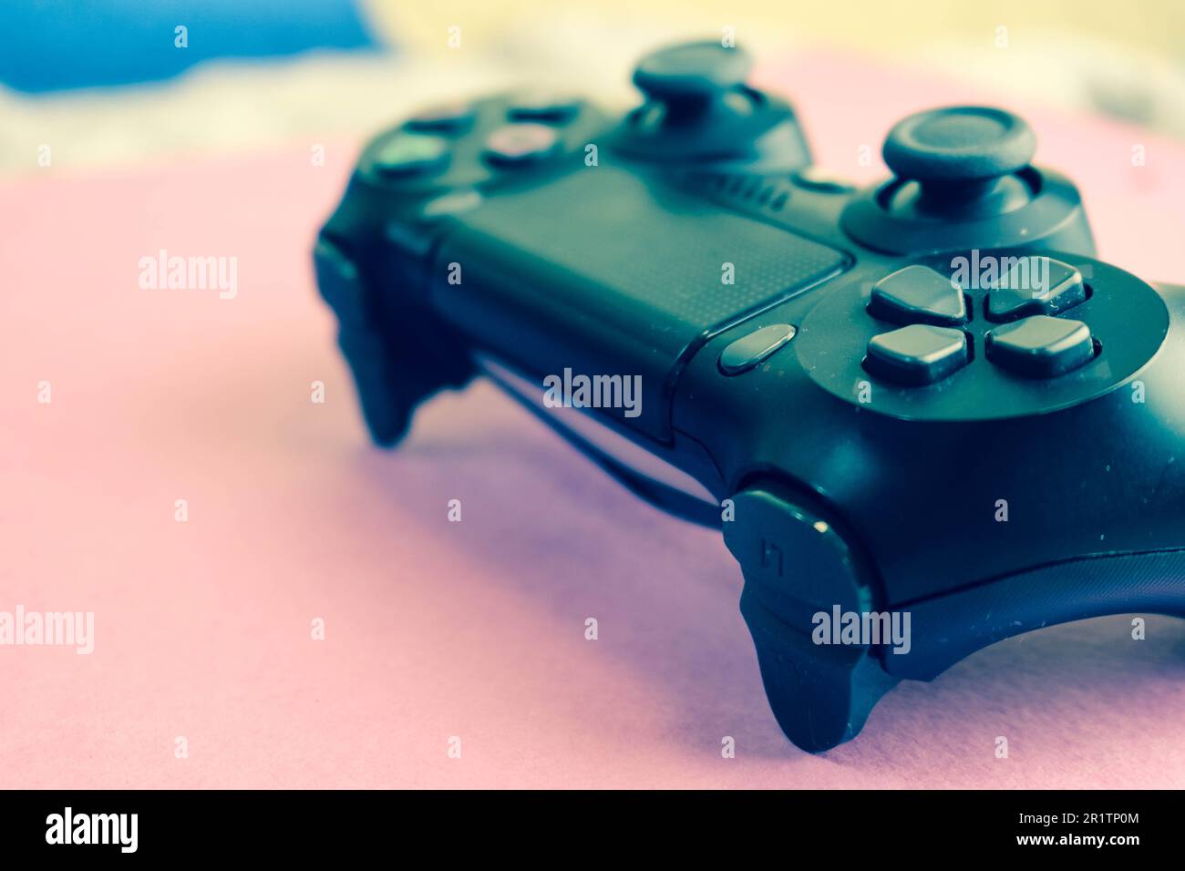 A beautiful black modern digital game joystick to control a video game ...