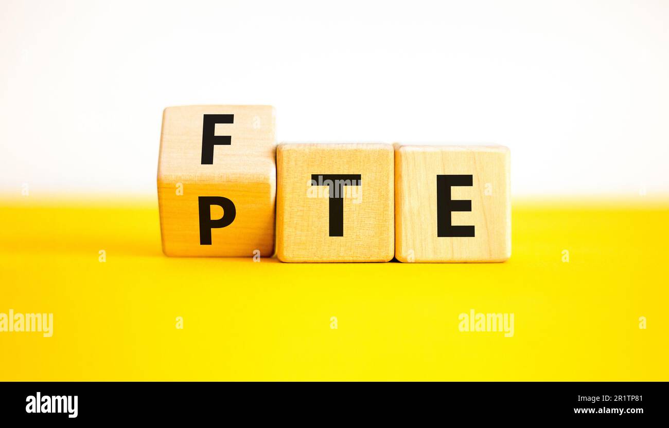 FTE PTE symbol. Concept words FTE full time equivalent PTE part time ...