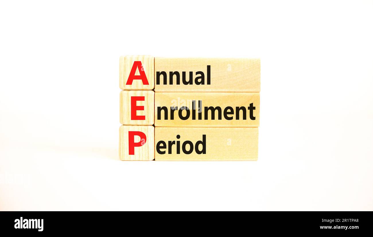 AEP symbol. Concept words AEP Annual enrollment period on beautiful ...