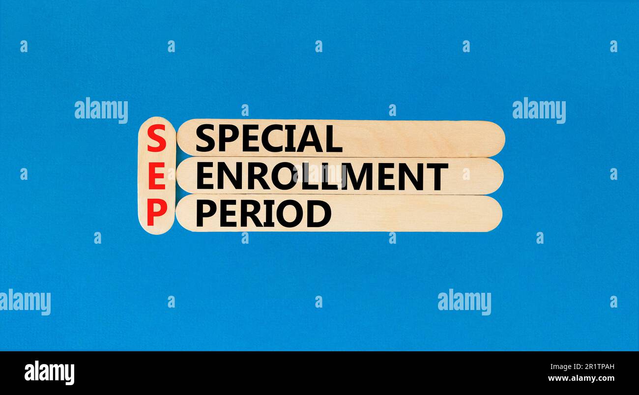 SEP symbol. Concept words SEP Special enrollment period on beautiful ...