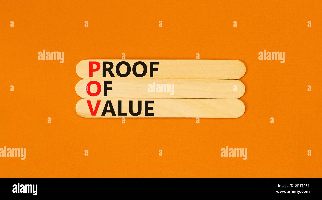 POV Proof of value symbol. Concept words POV Proof of value on ...
