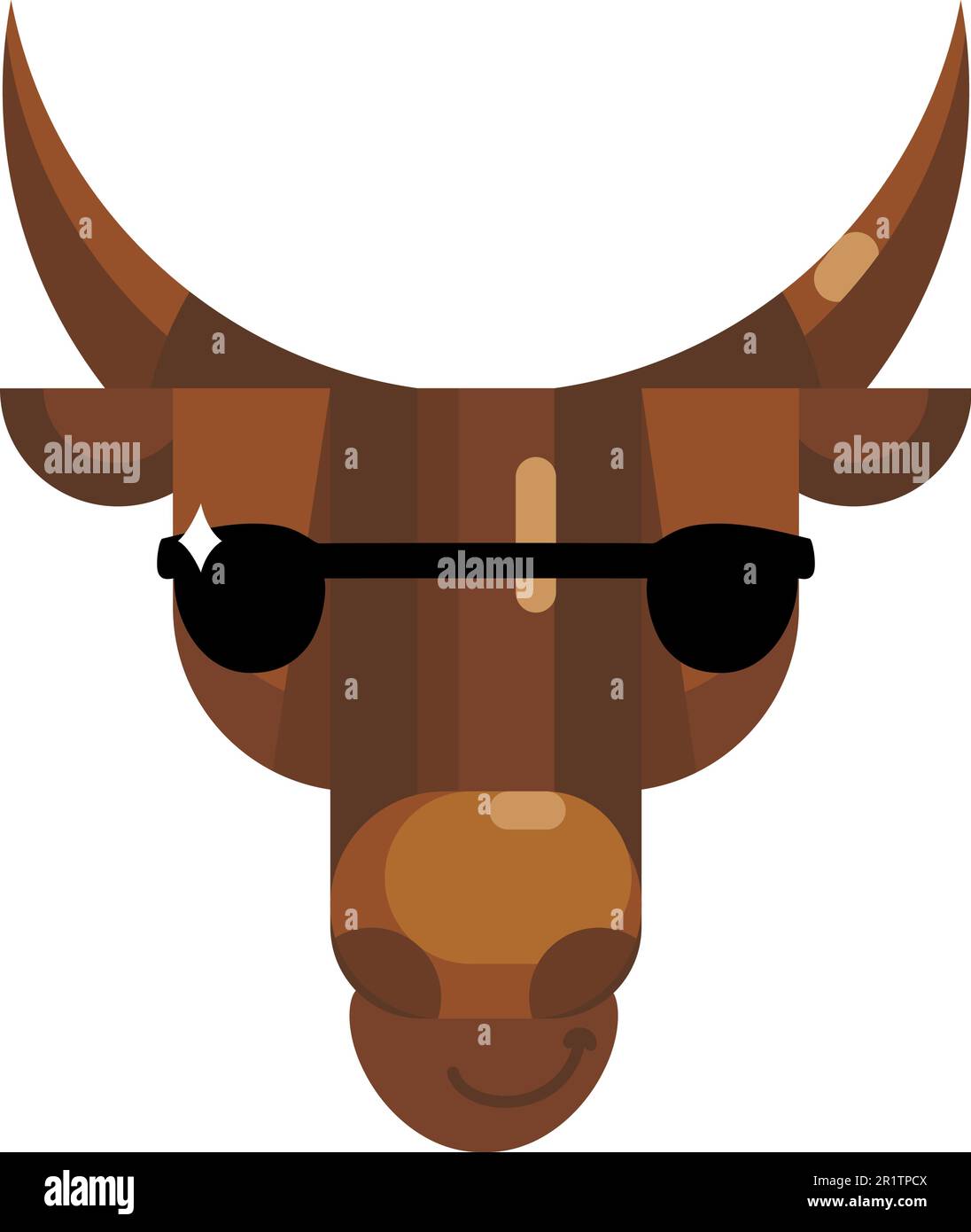 Cool bull face in sunglasses emoji, cow wear black sun glasses icon ...