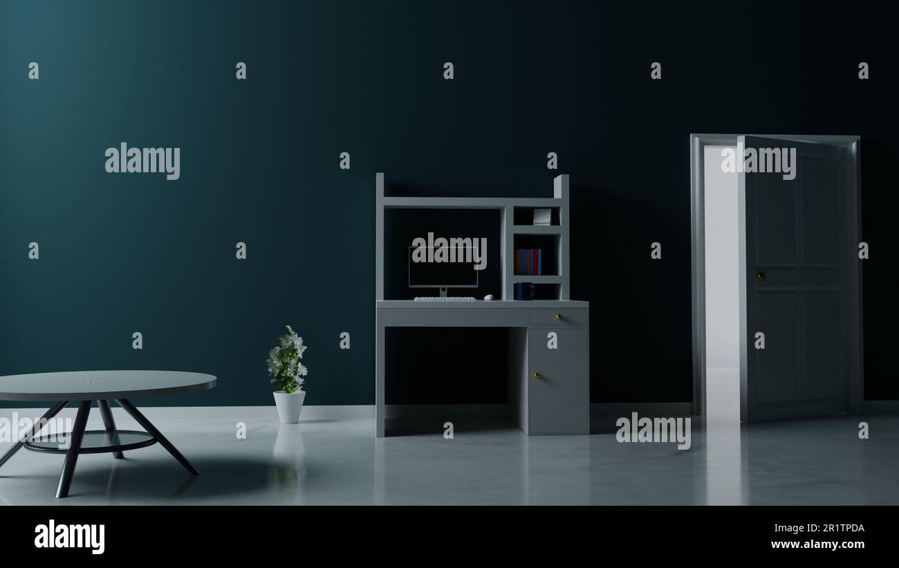 3d rendering empty clean house inside, clean creative room decor idea ...