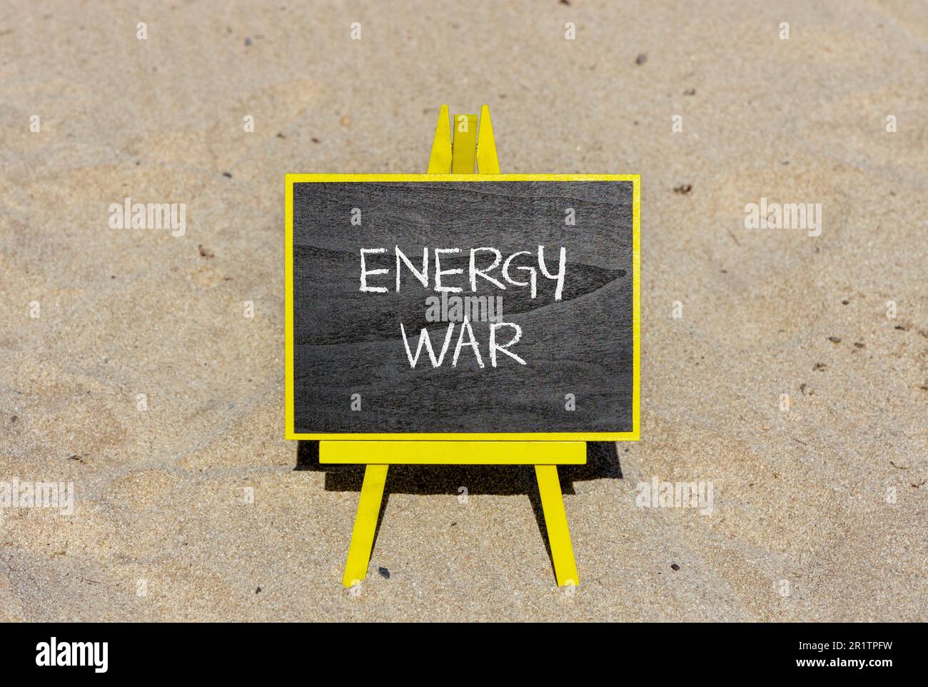 Energy war symbol. Concept words Energy war on beautiful black chalk ...