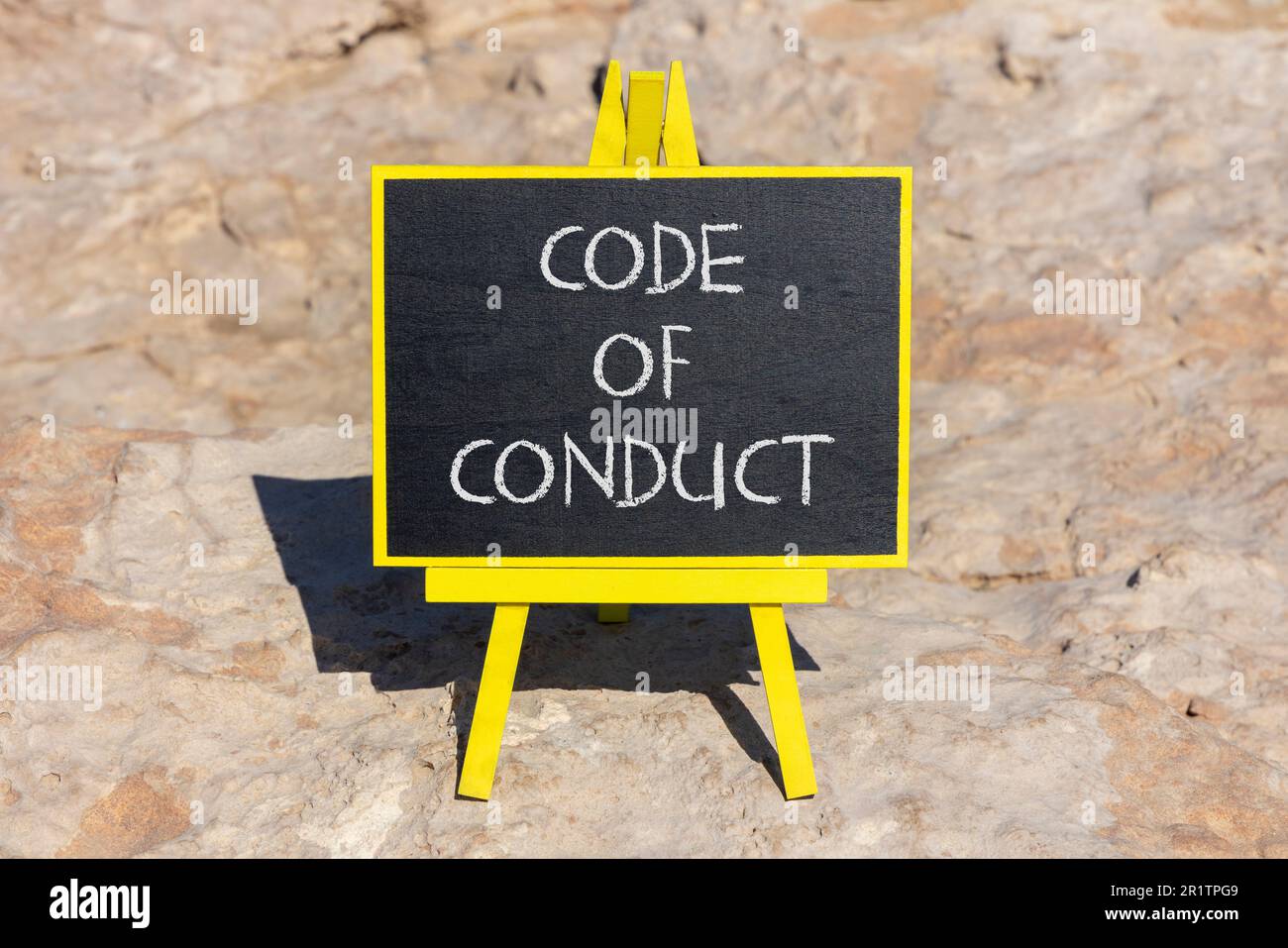 Code Of Conduct Symbol Concept Words Code Of Conduct On Black Chalk