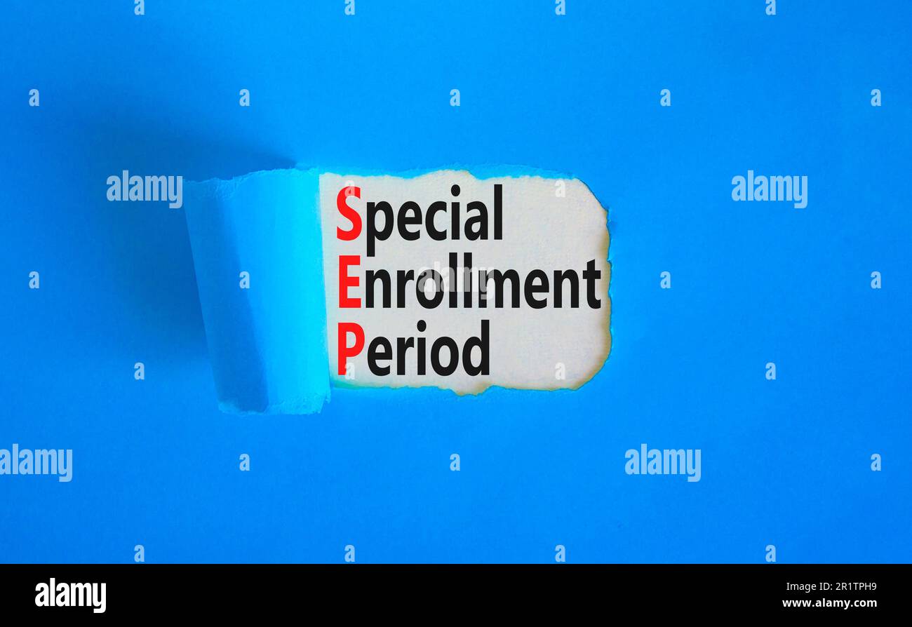 SEP symbol. Concept words SEP Special enrollment period on beautiful ...