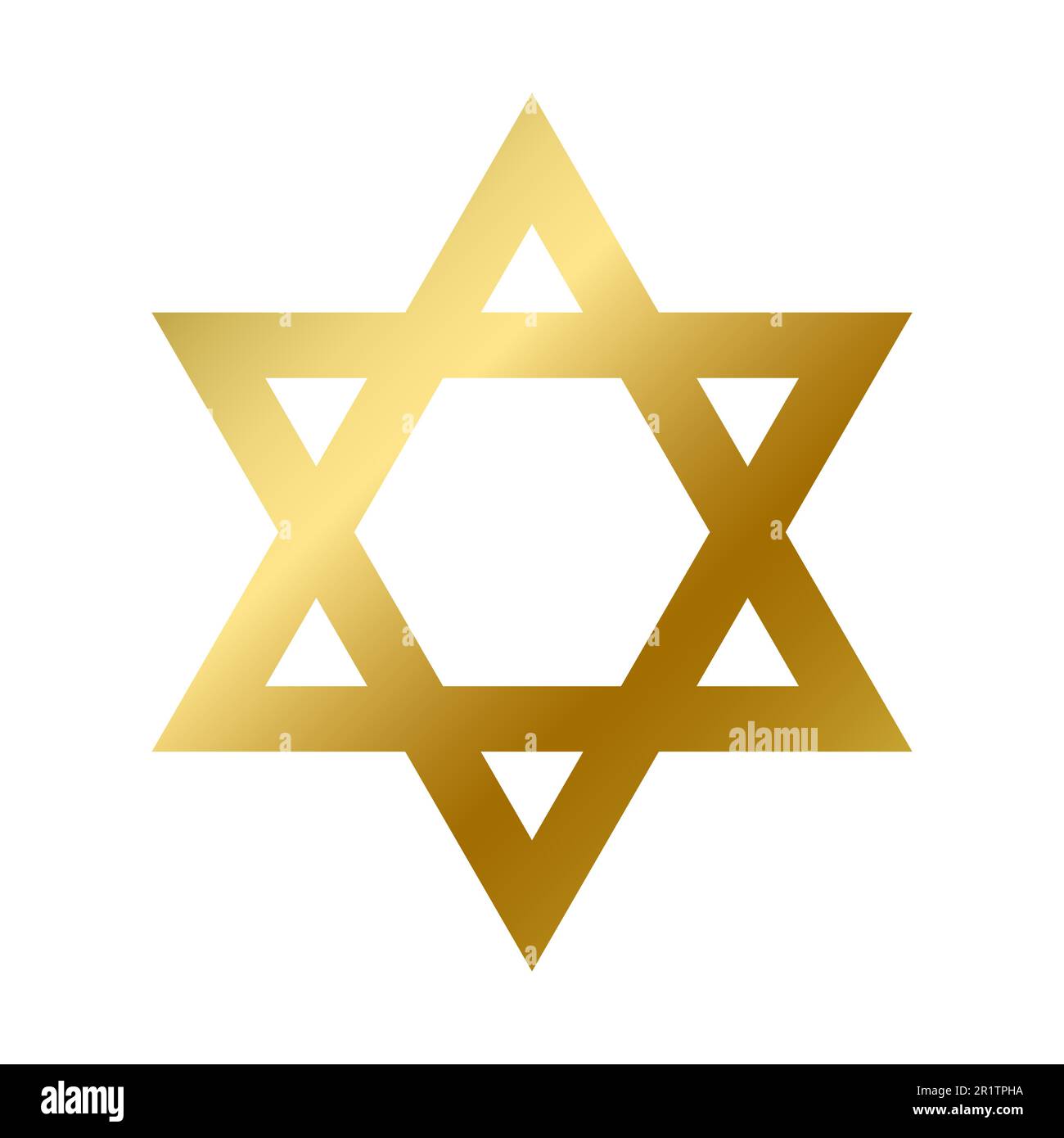 David star symbol isolated. Judaism religious golden sign outline on ...
