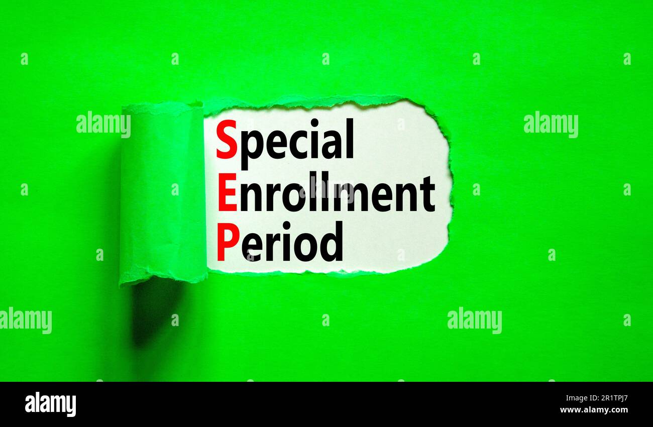 SEP symbol. Concept words SEP Special enrollment period on beautiful ...