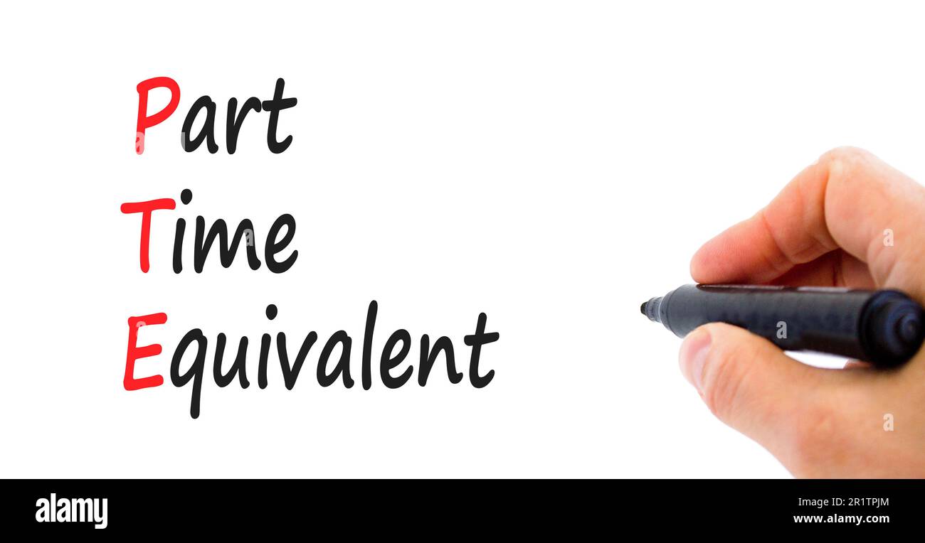 PTE Part time equivalent symbol. Concept words PTE Part time equivalent ...
