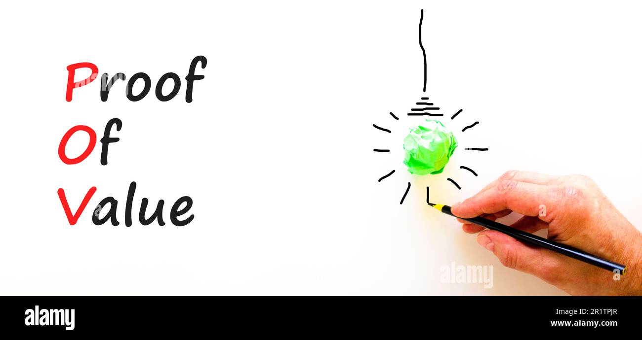 POV Proof of value symbol. Concept words POV Proof of value on ...