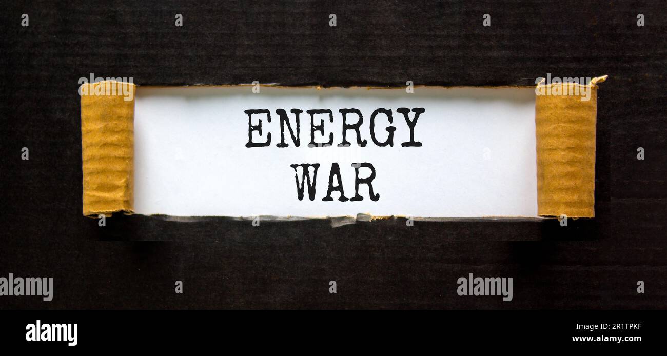 Energy war symbol. Concept words Energy war on beautiful white paper ...