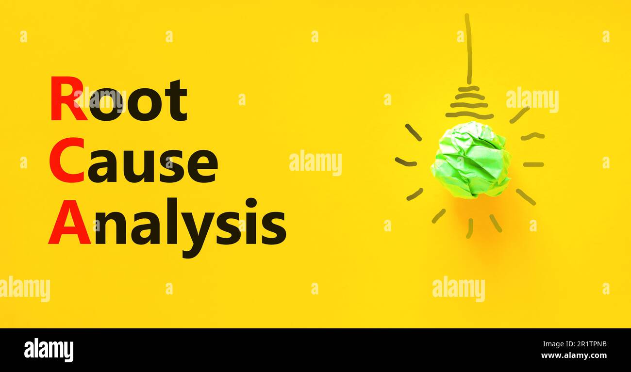 RCA root cause analysis symbol. Concept words RCA root cause analysis ...