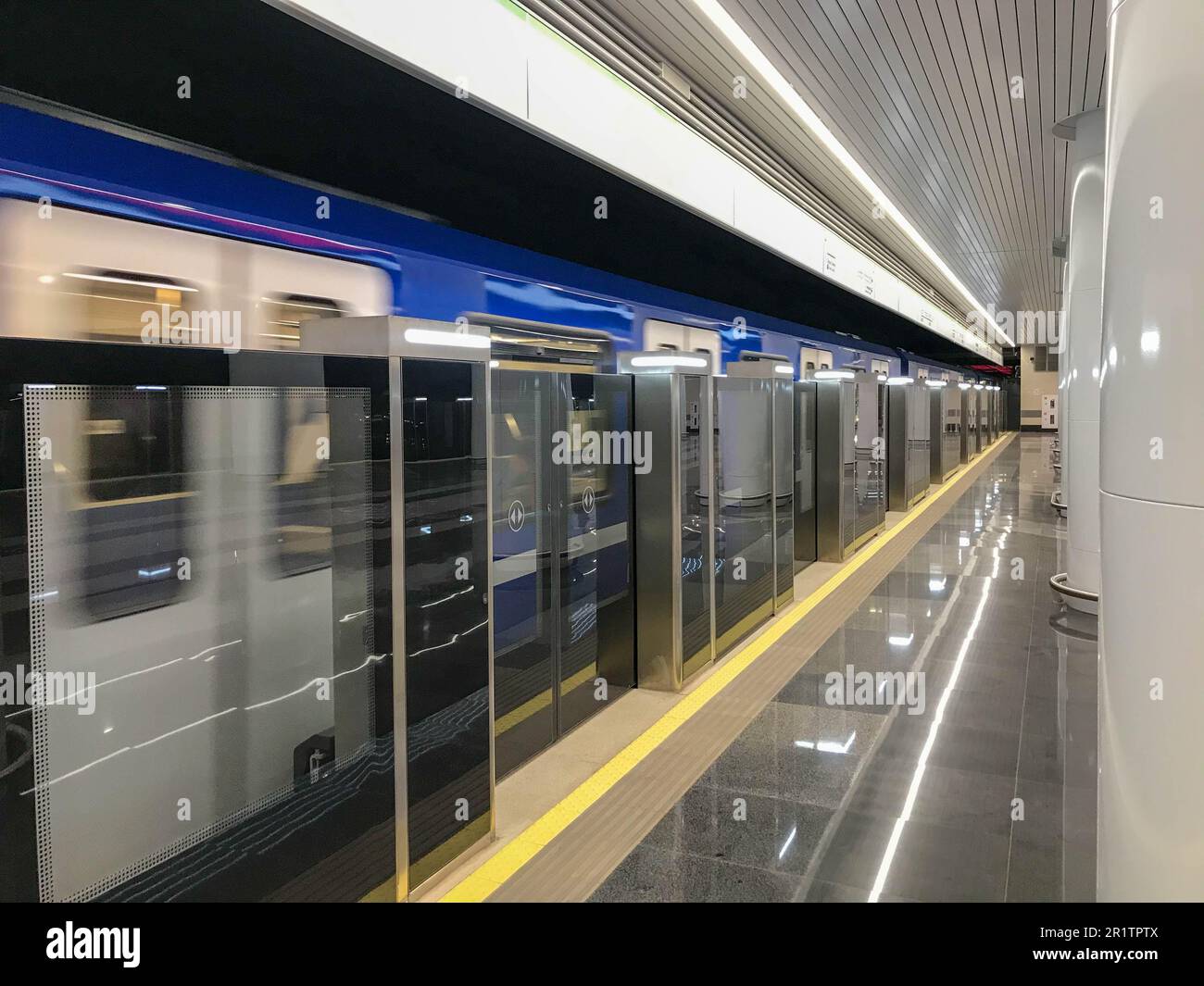 subway with increased security. new metro stations. double security ...