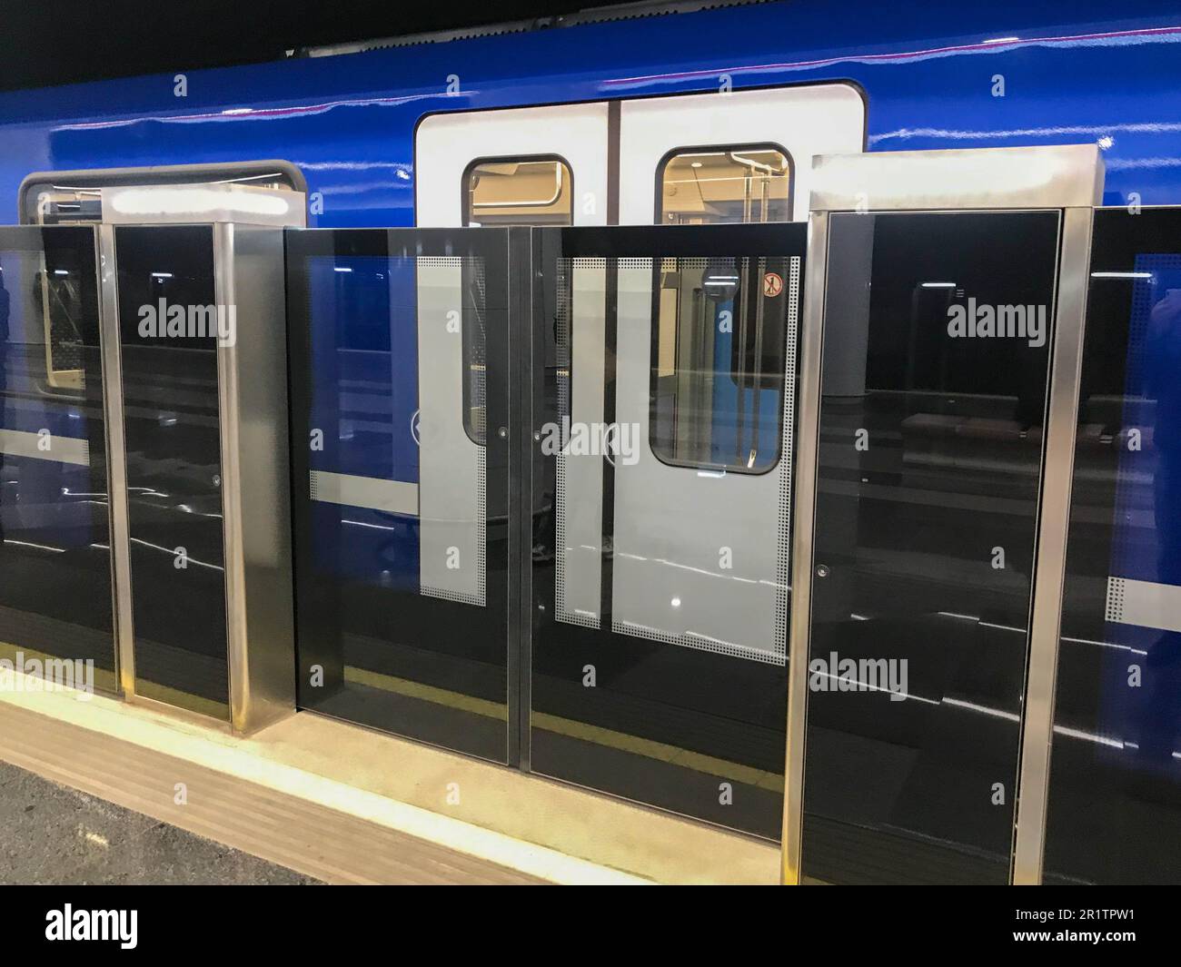 subway with increased security. new metro stations. double security ...